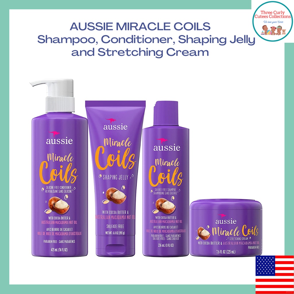 Aussie Miracle Coils Shampoo, Conditioner, Leave-in Moisturizer ...