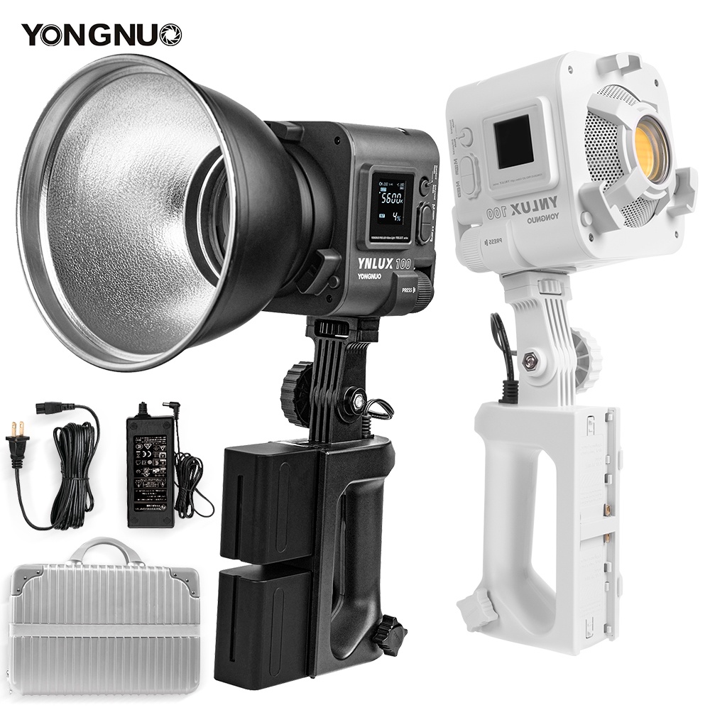 Yongnuo YNLUX100 White 100W Bi-Color 3200-5600K LED Video Light Bowens Mount Handheld Outdoor ...