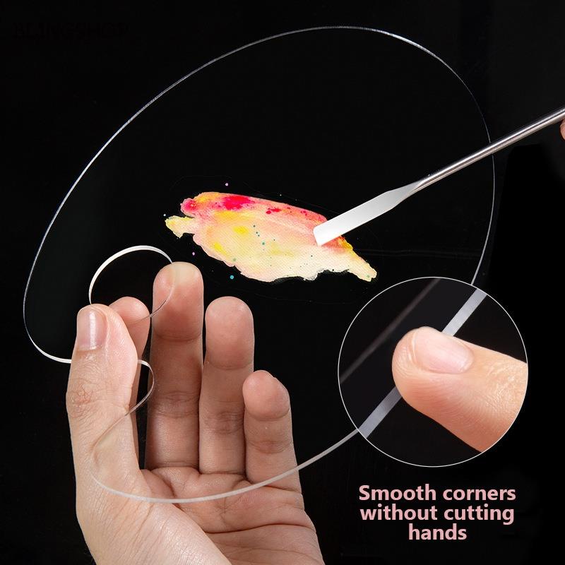 Transparent Acrylic Makeup Nail Art Palette with Mixing Rod Painting ...