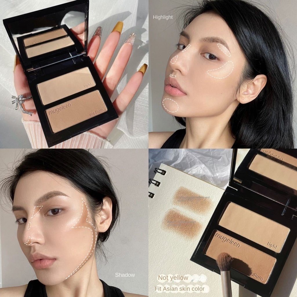 MUGE LEEN Two-color Highlight Shadow Nose Shadow Matte Fine Powder ... MUGE LEEN Two-color Highlight Shadow Nose Shadow Matte Fine Powder ...