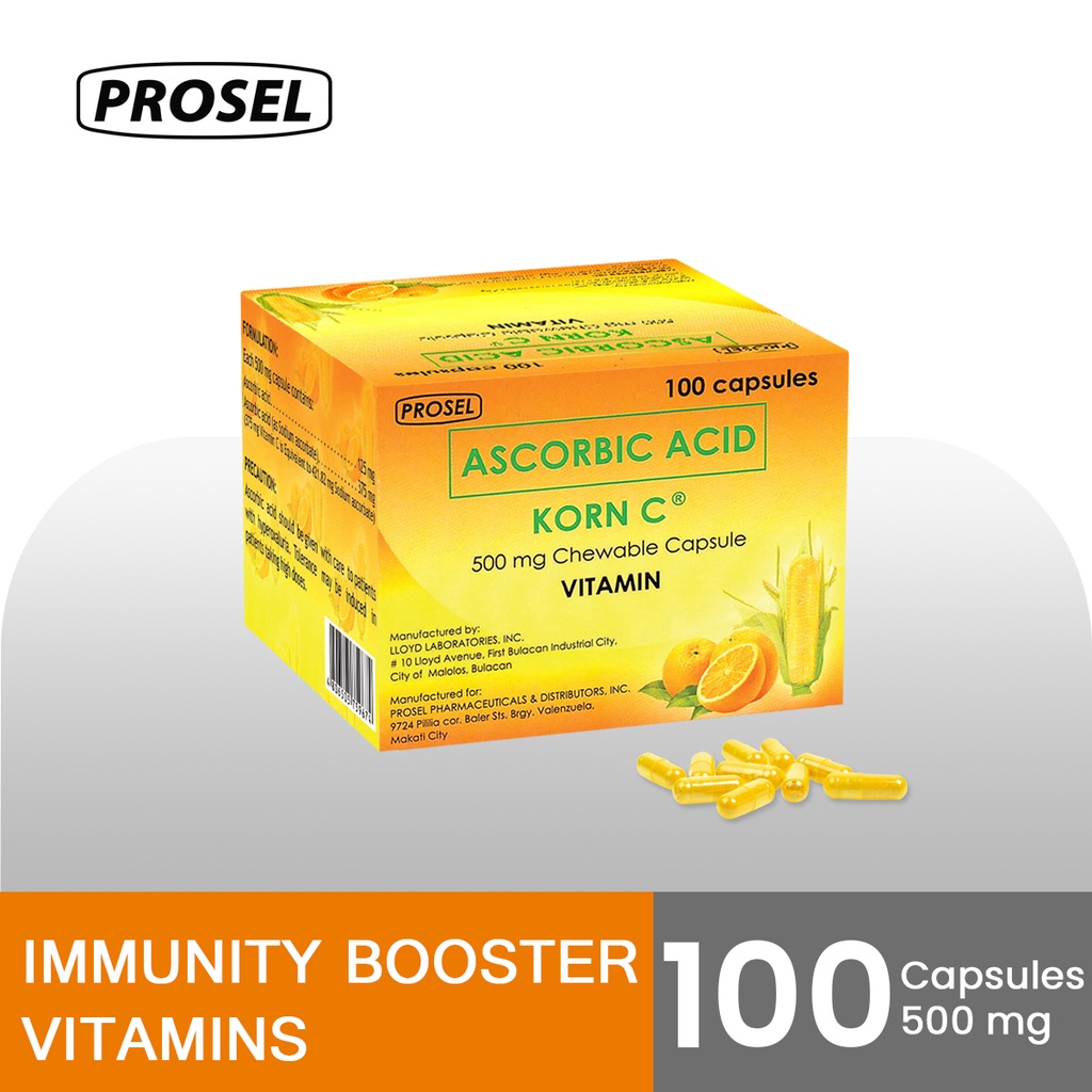 Prosel Korn C Vitamins by 100 capsules | Shopee Philippines