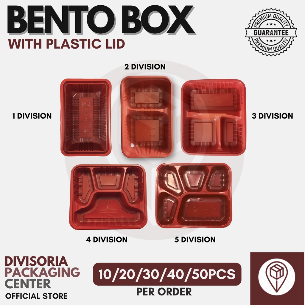 Bento Box Tray with Plastic Lid 1 2 3 4 5 Division [10pcs 20pcs 30pcs ...