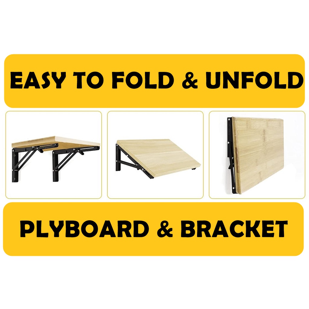 3/4 PLYBOARD WITH FOLDING BRACKET / WOOD PLANK WITH BRACKET / DIY WALL ...