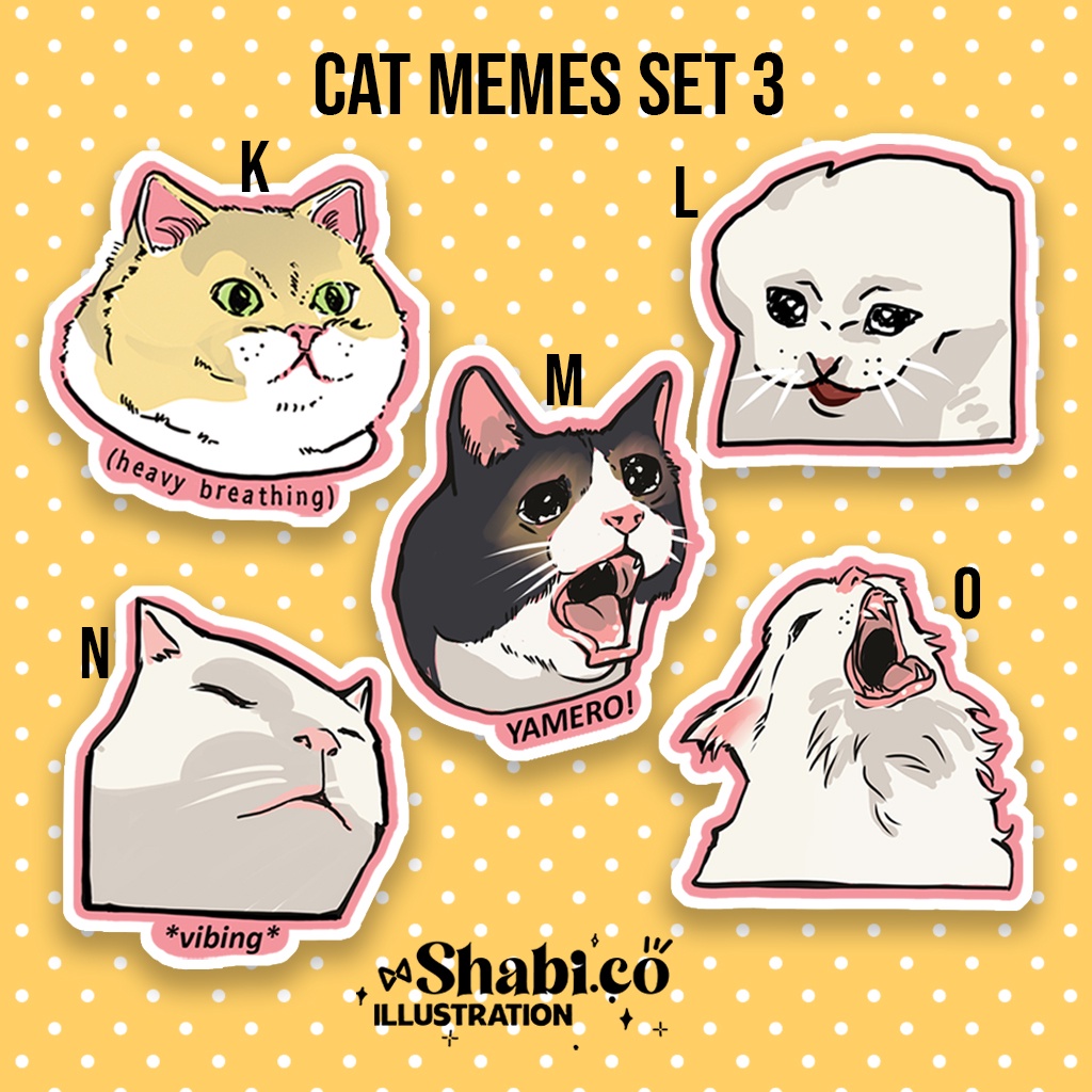Cat Memes Sticker Set SET and Individual Sticker Vinyl Laminated PART 1 ...