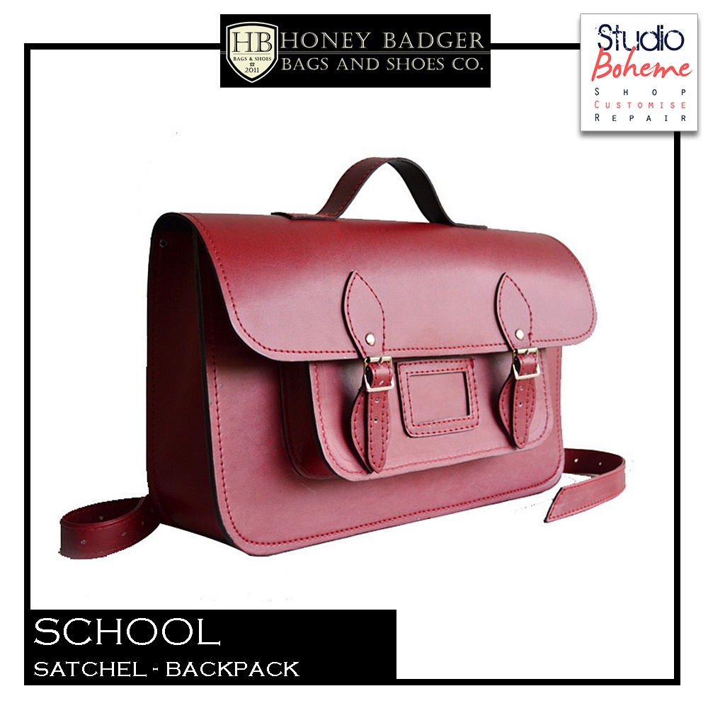 Deep Red Honeybadger School Satchel Backpack | Shopee Philippines