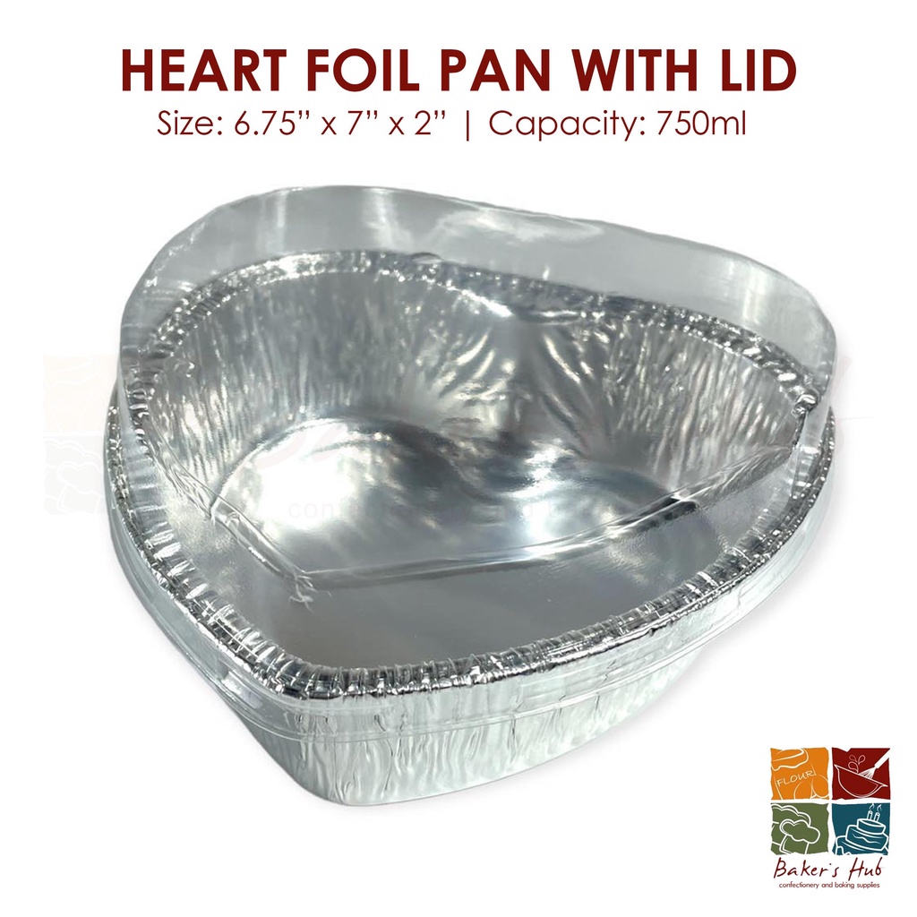 Heart Foil Pan with Lid 750ml [10 PIECES] | Shopee Philippines
