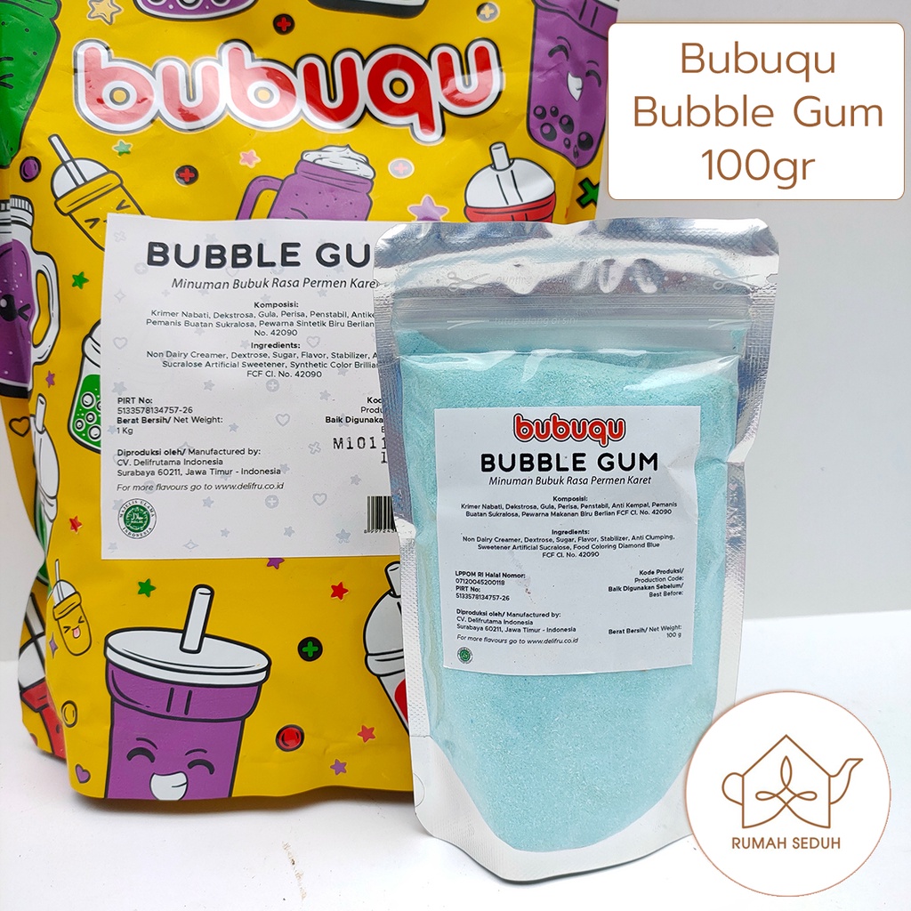 Bubuqu Bubble Gum Powder 100gr - Chewing Gum Flavored Powdered Drink ...