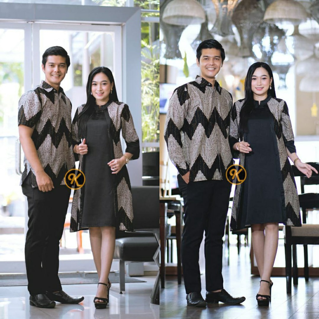 Batik couple Dress batik office uniform batik party trendy size SML XL ...