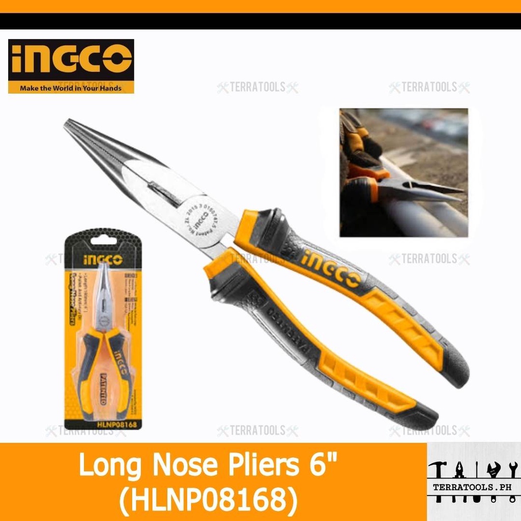 INGCO Long Nose Pliers 6' HLNP08168 | Shopee Philippines