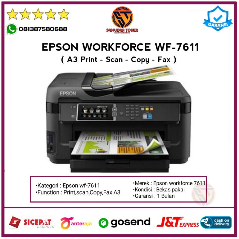 Sell printer Epson WF7611 print scan copy adf A3 Nozlle full | Shopee ...