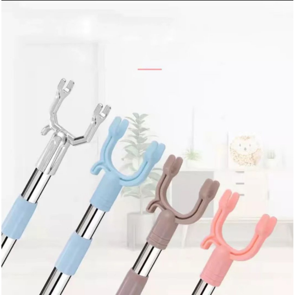 Adjustable Clothes Pole Fork Scalable pole Closet Stick Pole Clothes ...