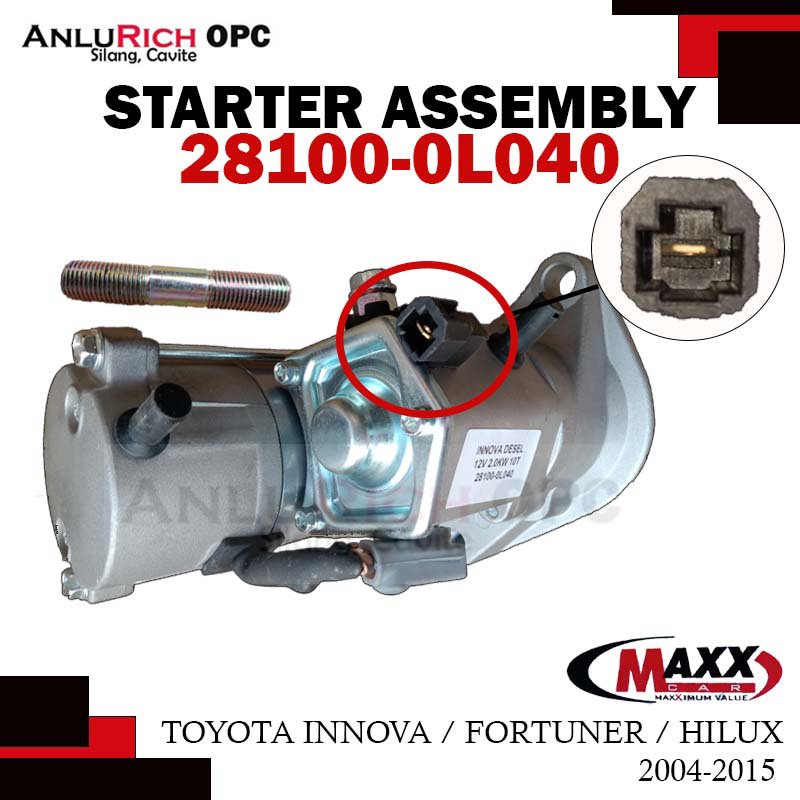 STARTER ASSEMBLY TOYOTA INNOVA / HILUX / FORTUNER 2005-2012 MAXX PART ...