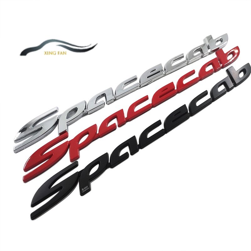 XINFAN 1 x ABS Big Chrome/RED/BLACK SPACE CAB Letter Logo Car Auto Rear ...