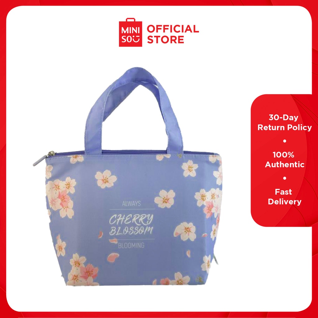 MINISO Sakura Blossom Series Trapezoid Lunch Bag Blue | Shopee Philippines