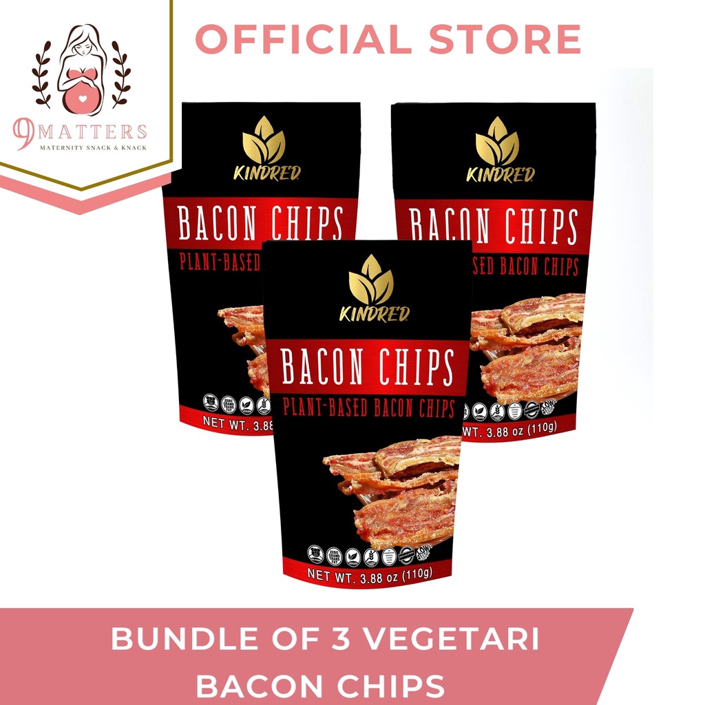 BUNDLE OF 3 Kindred Plant-based Bacon Chips | No Pork, Zero Trans-fat ...