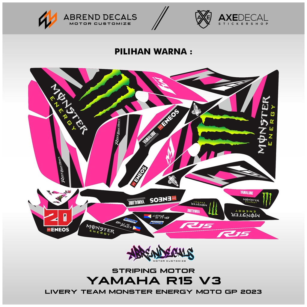 Striping R15 V3 Livery Team ME MotoGP 2023 racing / yamaha R15 V3 ...