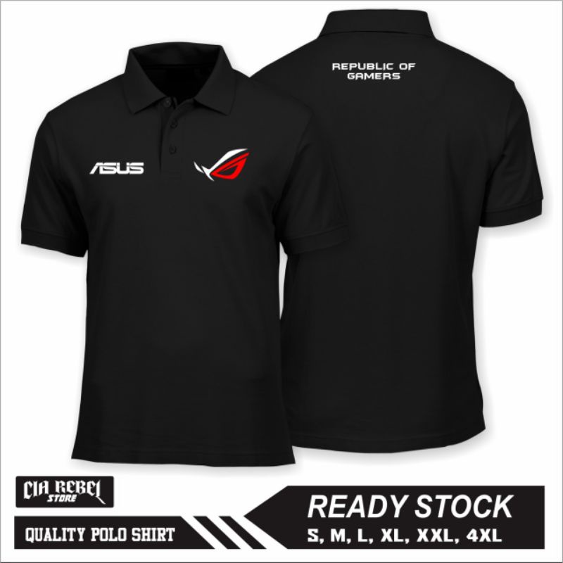 Polo SHIRT POLO SHIRT Collar ASUS ROG REPUBLIC OF GAMERS KAOS GAME ...