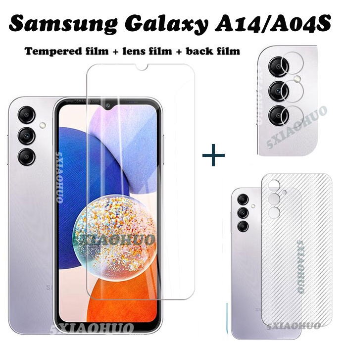 (3in1) For Samsung Galaxy A14 A04S A04 full-screen tempered glass ...