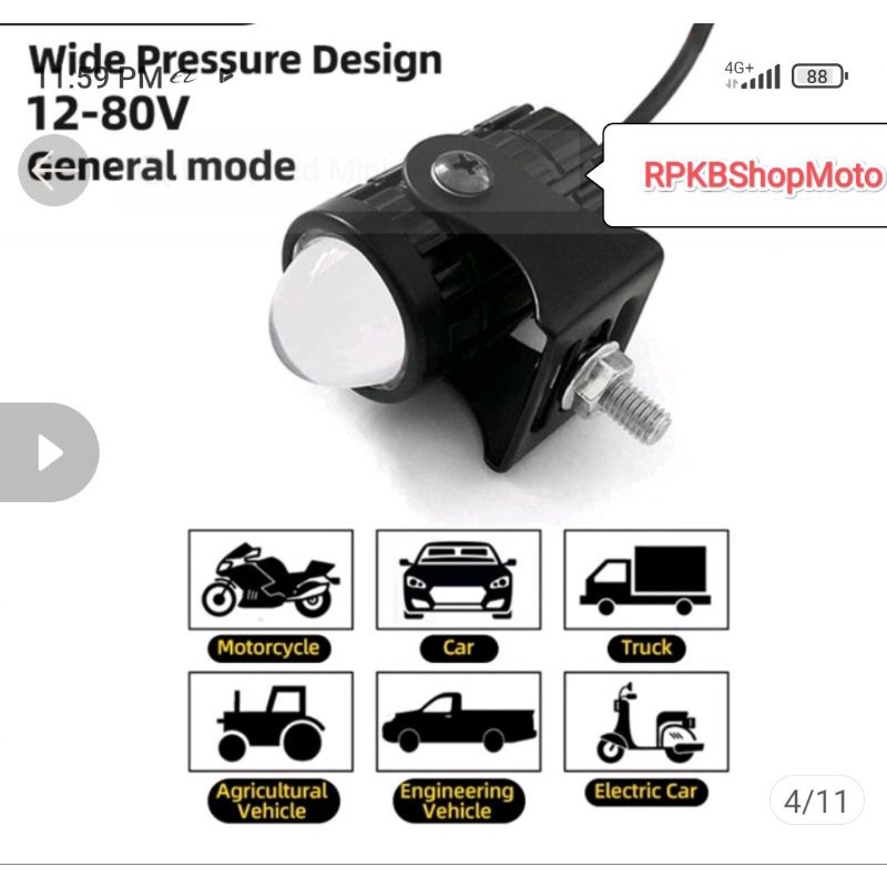 Mini Driving Light with Free Switch and Ballast (Universal Mini Driving ...