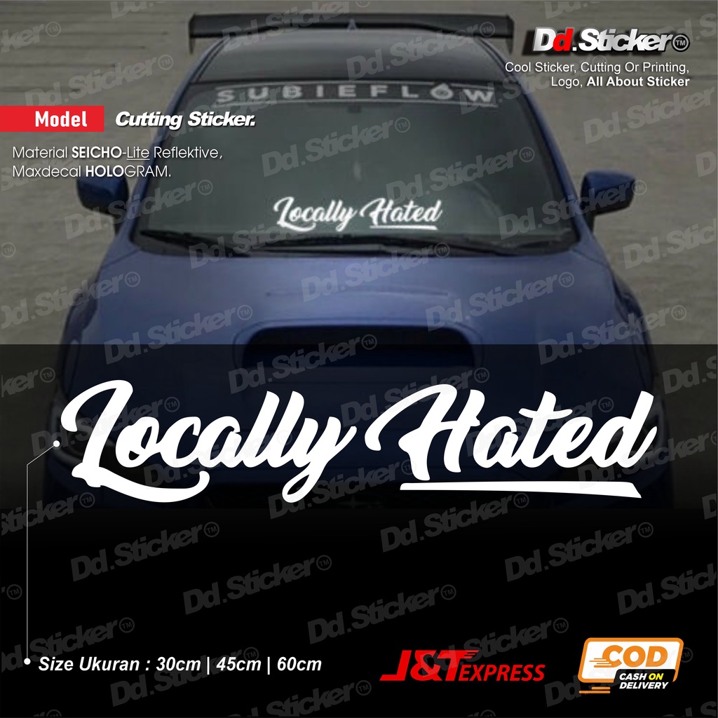 Locally Hated Car Windshield Sticker | Cutting stickers | Shopee ...