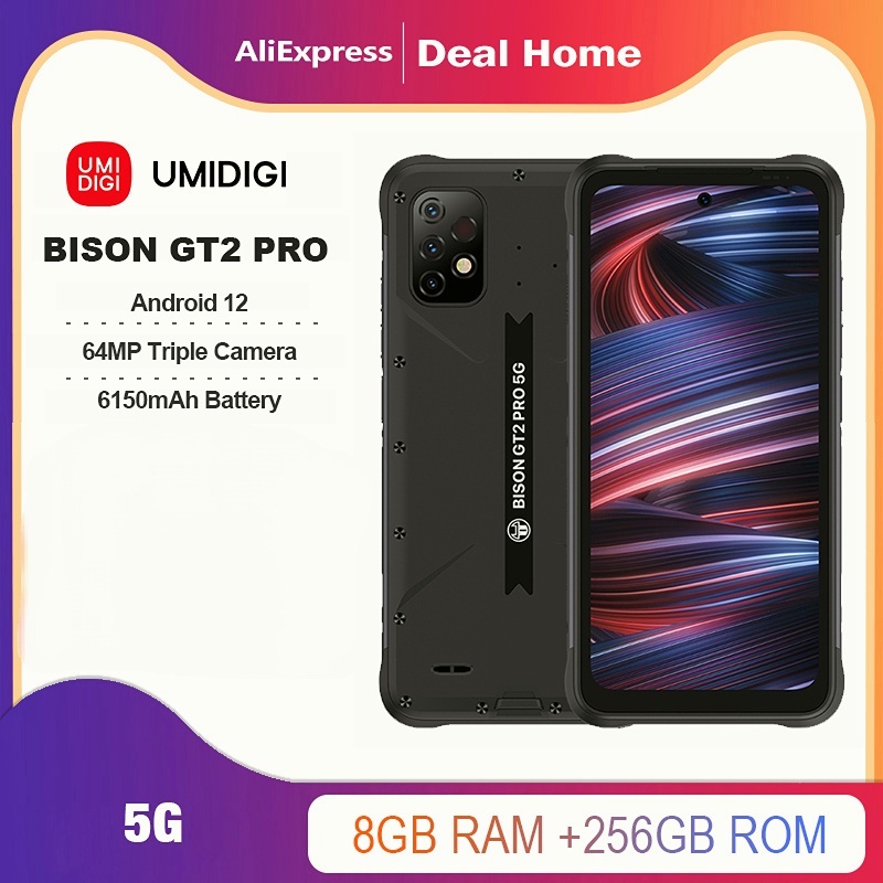 UMIDIGI BISON GT2 Pro 5G Rugged Phone 64MP Camera 8GB 256GB 6150mAh 6.5 ...