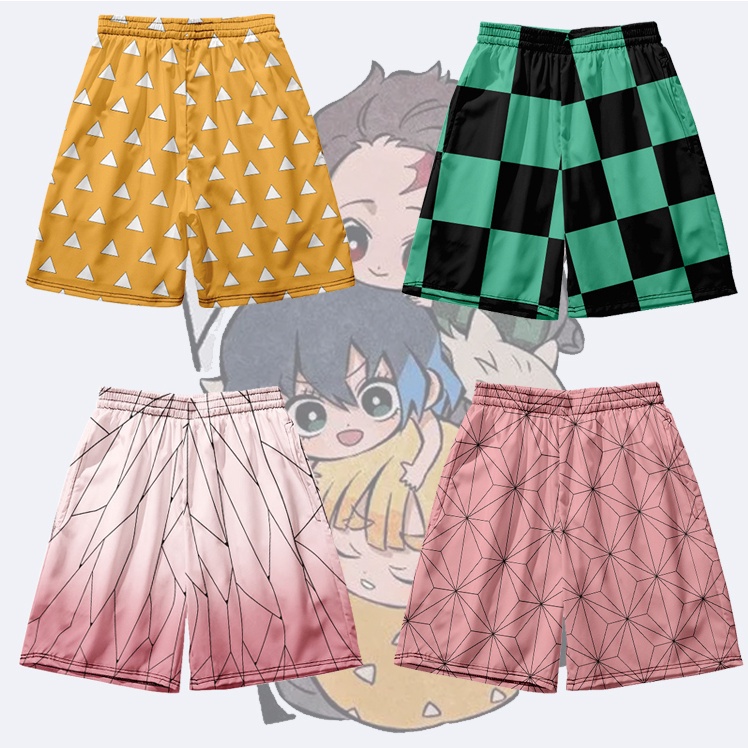 Demon Slayer beach pants Zenitsu Tanjirou Nezuko Anime surrounding ...