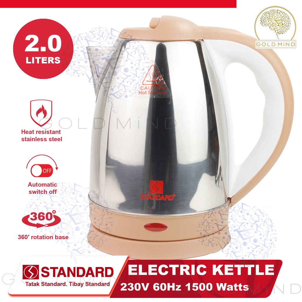 Standard Electric Kettle 2.0 Liters (1500WATTS) | Shopee Philippines