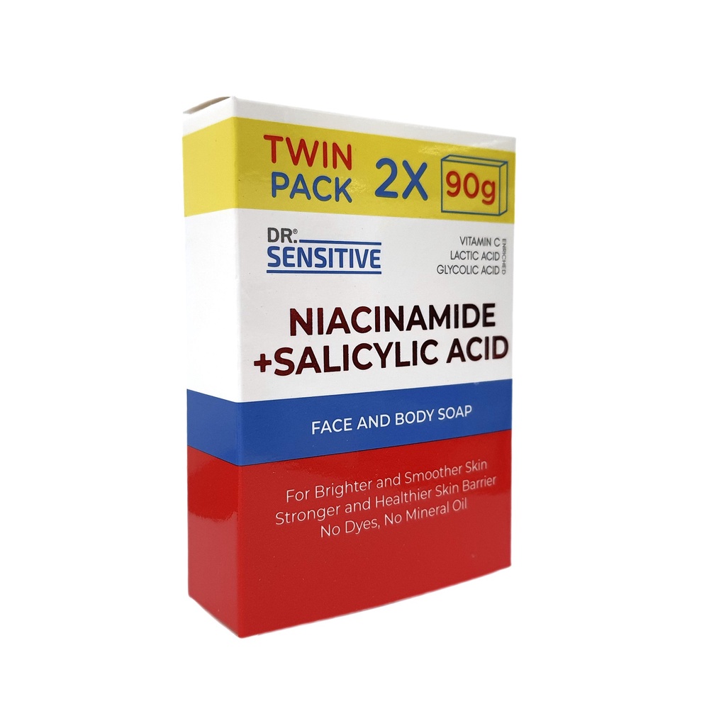 DR SENSITIVE Niacinamide & Salicylic Acid Soap Twin Pack 2x90G | Shopee ...