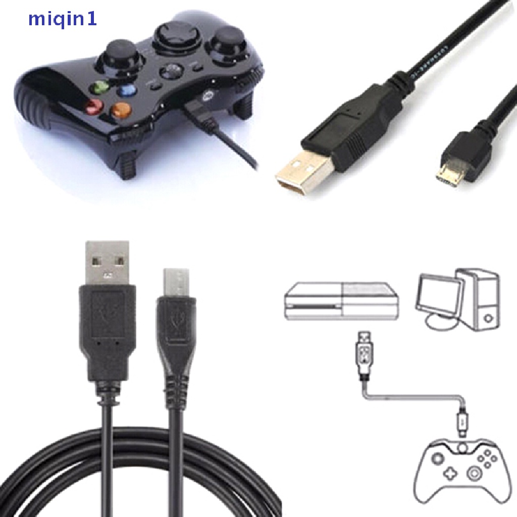 [miqinone] Black micro usb charging data cable cord for playstation 4 ...