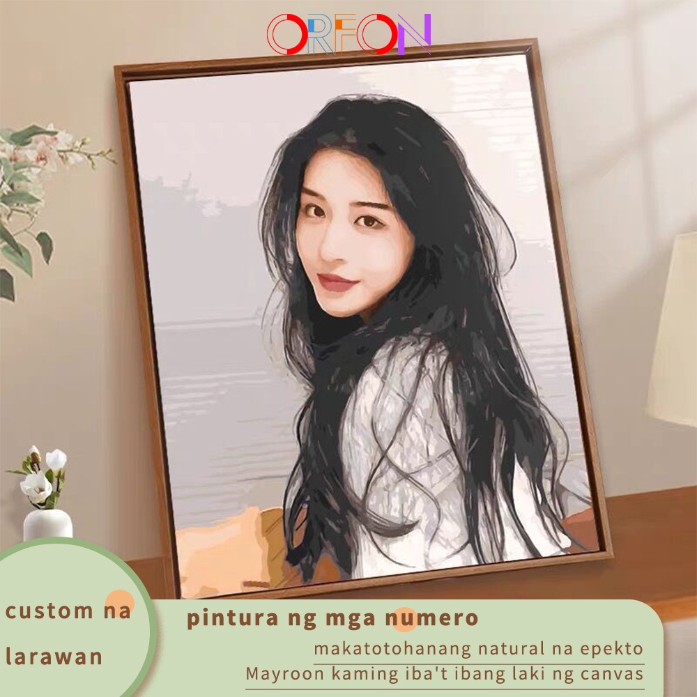 ORFON [custom photo] paint by number manual coloring personalized private custom oil painting ...