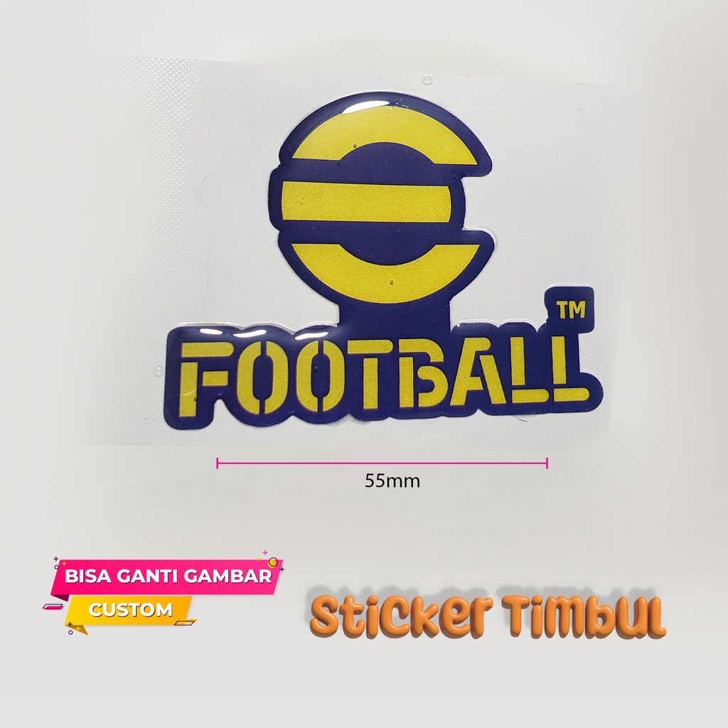Sticker efootball PES cutting Embossed emblem decal laptop custom ...