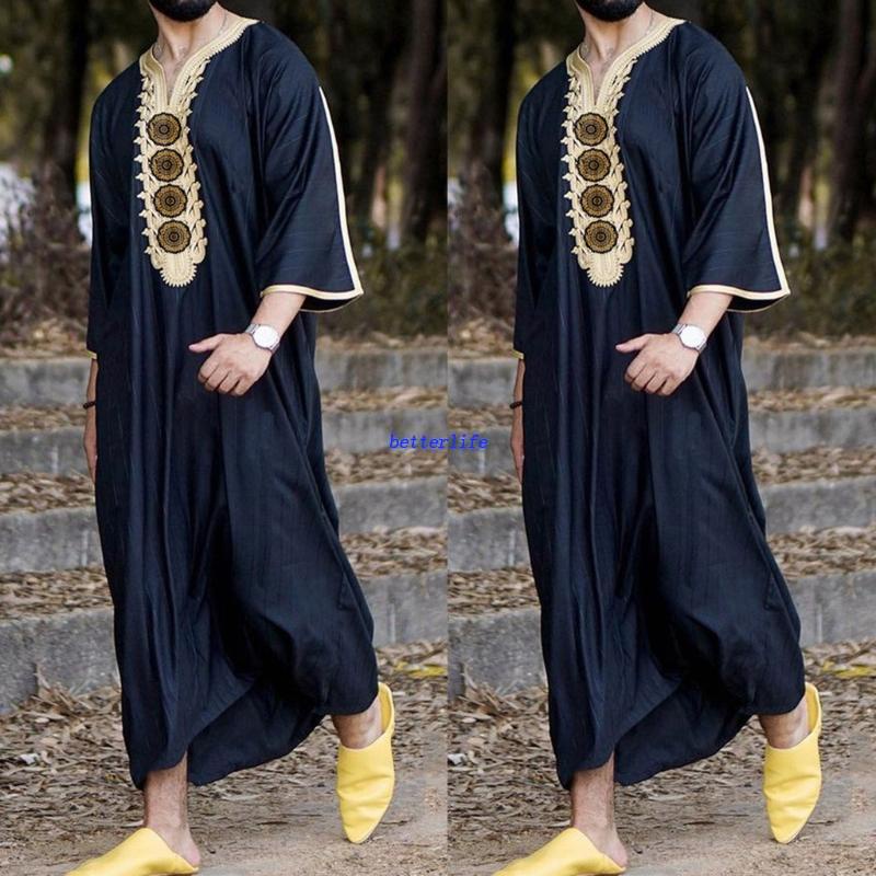 BTF Men Islamic Arabic Kaftan Muslim Clothing Fashion Saudi Arabia Dubai Jubba Thobe | Shopee ...