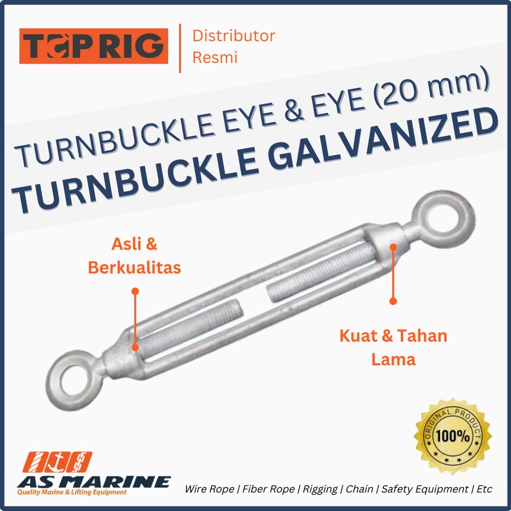 Toprig Turnbuckle / Hard Needle / Eye & Eye Spanskrup Galvanized 20 mm ...