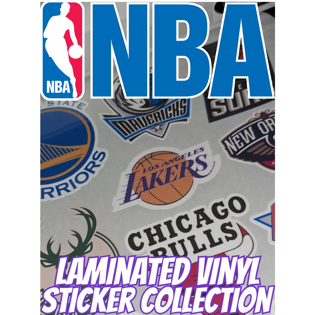 30 pcs machine cut laminated vinyl NBA team logo stickers | Shopee ...