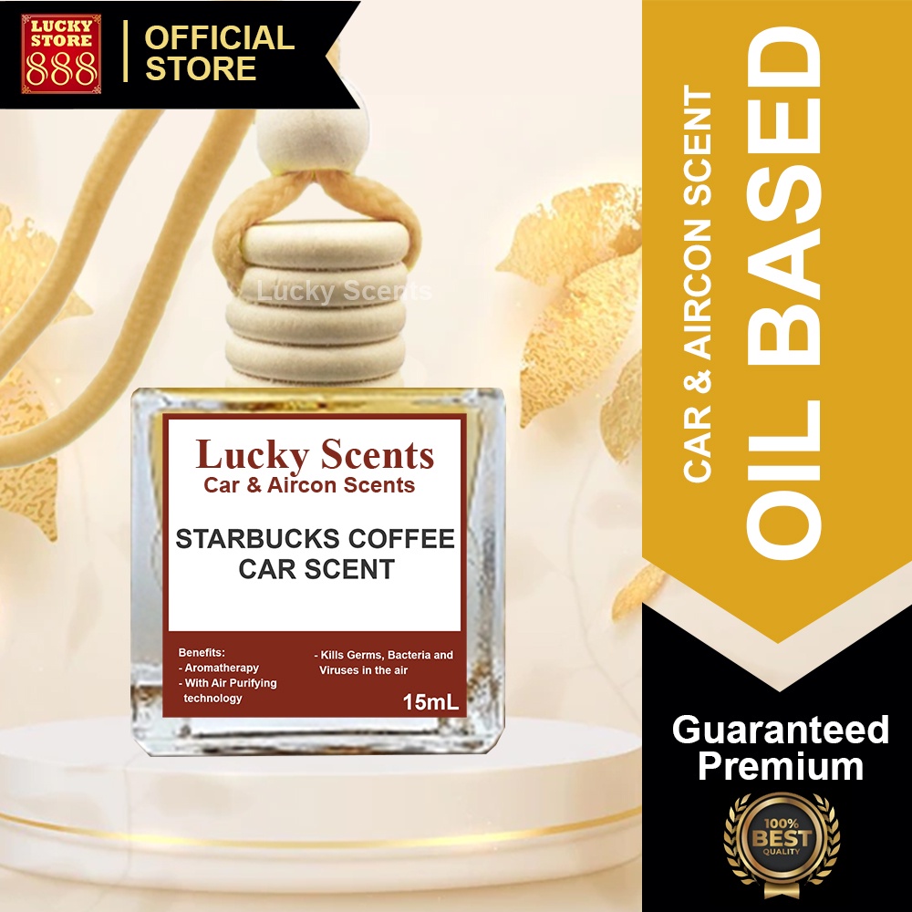 LUCKY STARBUCKS COFFEE Car and Aircon Hanging Diffuser Oil Based Scent ...