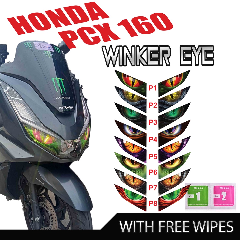 HONDA PCX 160 NEW WINKER EYE STICKER/ TRANSPARENT/TRANSLUCENT VINYL ...