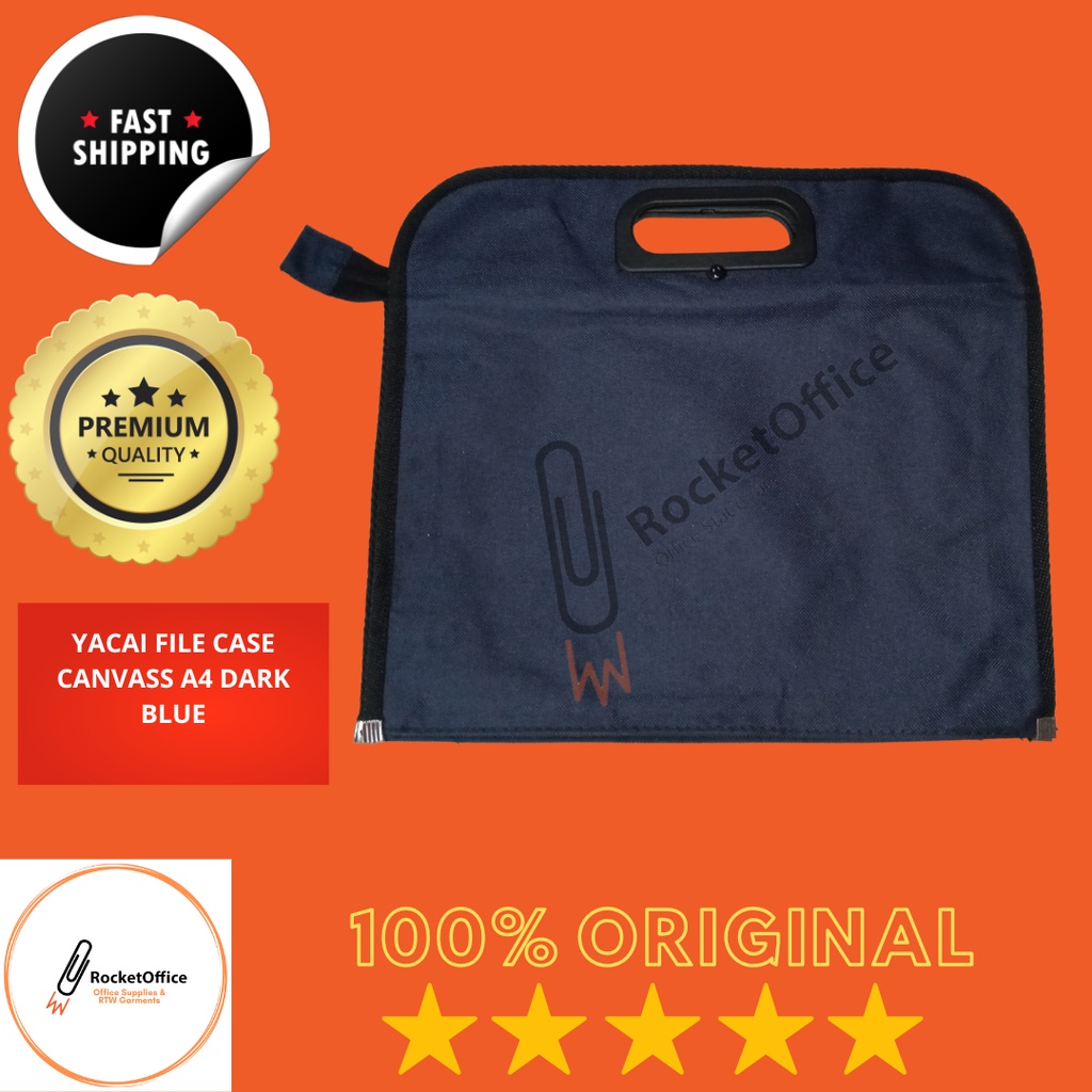 File Case Yacai Blue A4 Storage Case Documents Pouch with Carry Handle ...