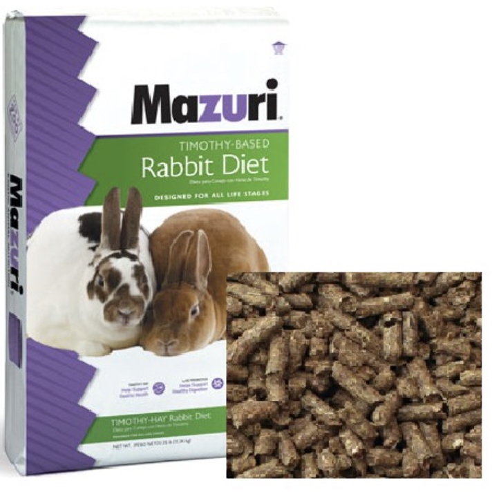 Mazuri Timothy Based Rabbit Diet (1 sack/25lbs)- Authorized Dealer ...