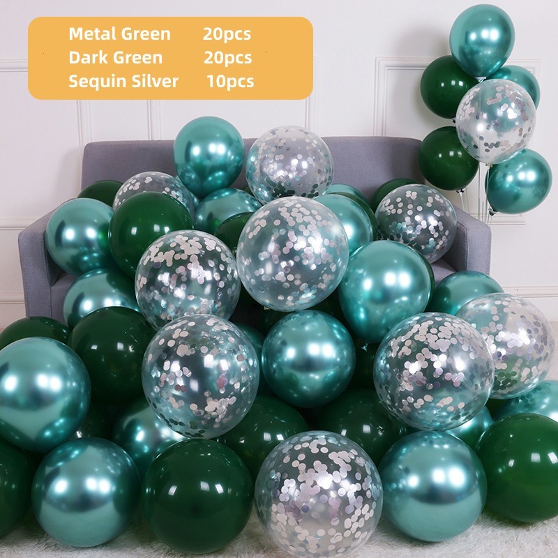 50pcs Confetti Sequins Balloon Chrome Metalli Balloons Set Valentine ...