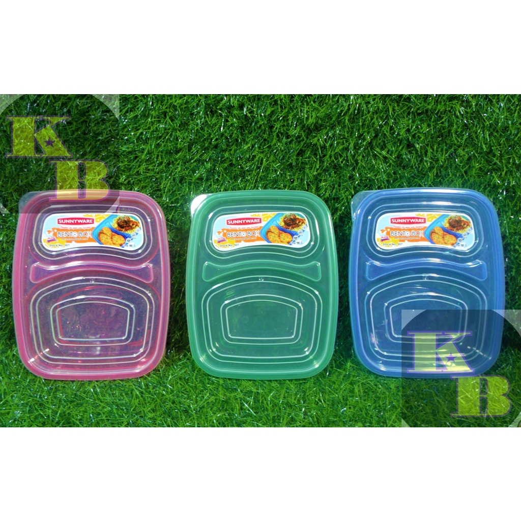 #507 -SUNNYWARE- Lunch Bento Box with Division (3 Colors) | Shopee ...