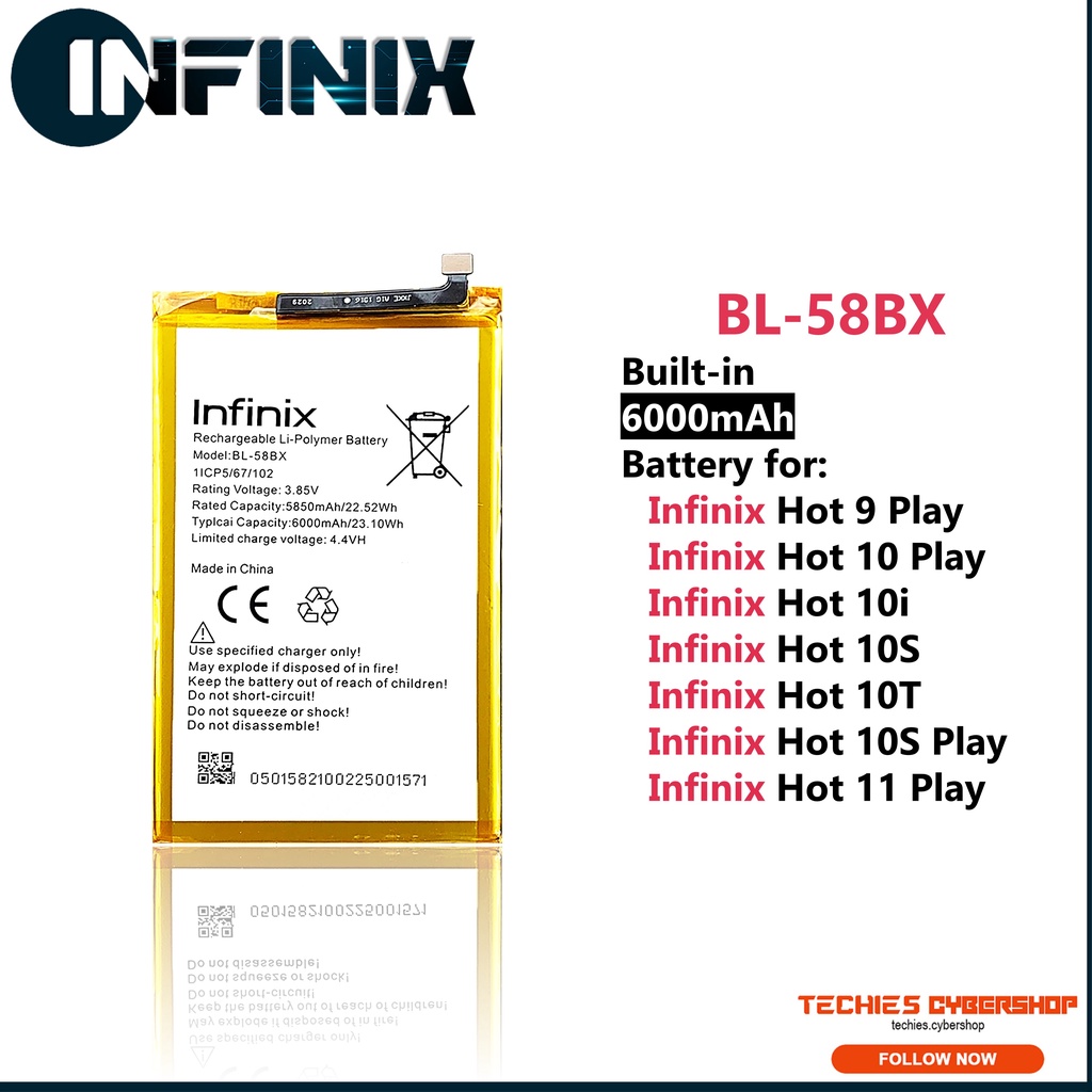 BL-58BX Infinix Hot 10 Play / Hot 10i / Hot 10S/10S NFC / Hot 10T / Hot ...