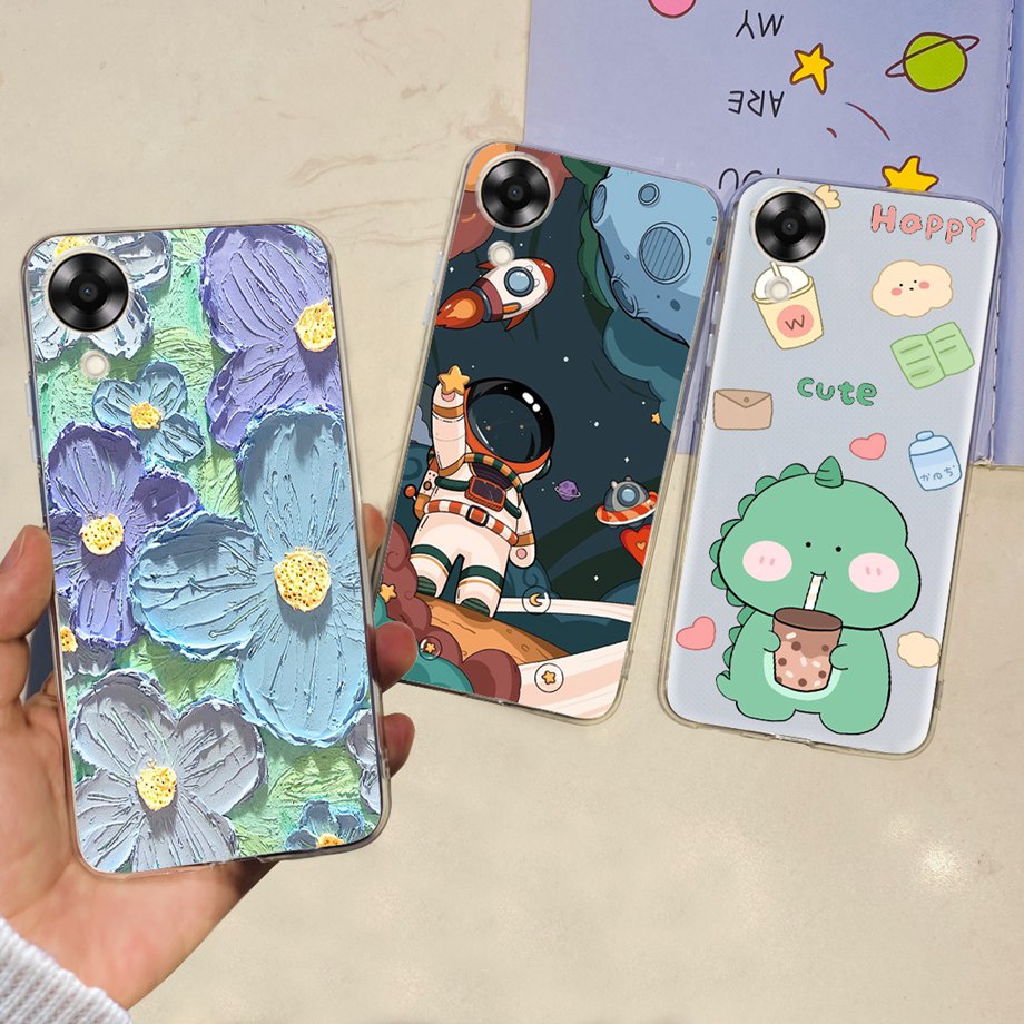 OPPO A17K 4G Case spaceman Flower Printting 2023 Printed TPU Phone ...