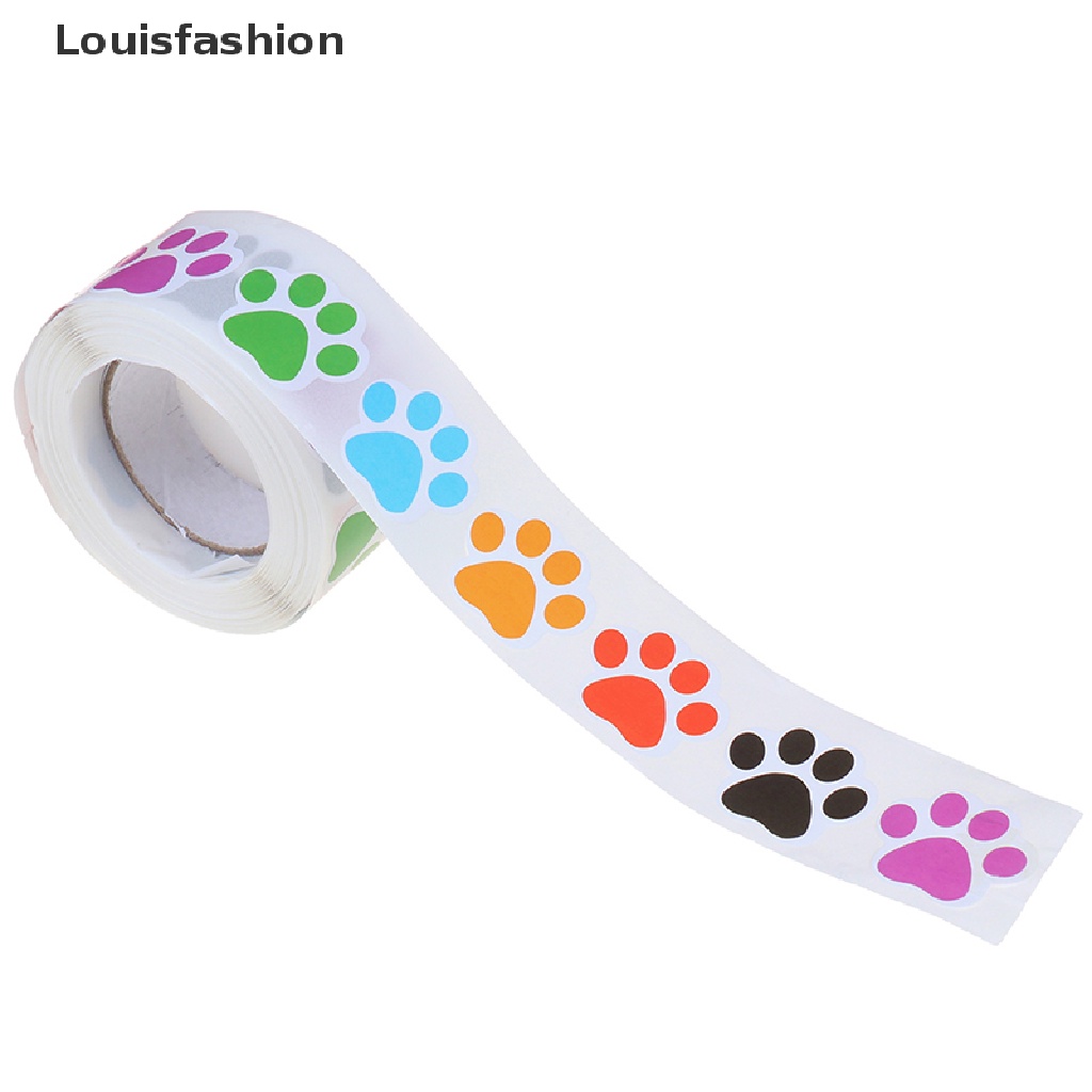 LFPH 500pcs Colorful Paw Print Stickers Dog cat Paw Labels Stickers ...
