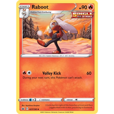 Scorbunny , Raboot & Cinderace Pokemon Cards TCG (8th Gen STARTER ...