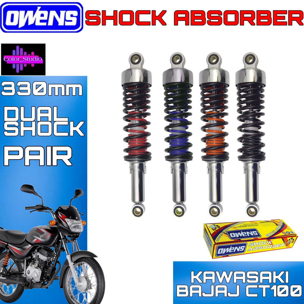 OWENS Rear Shock Absorber For KAWASAKI Bajaj CT100 Dual shock 330mm ...