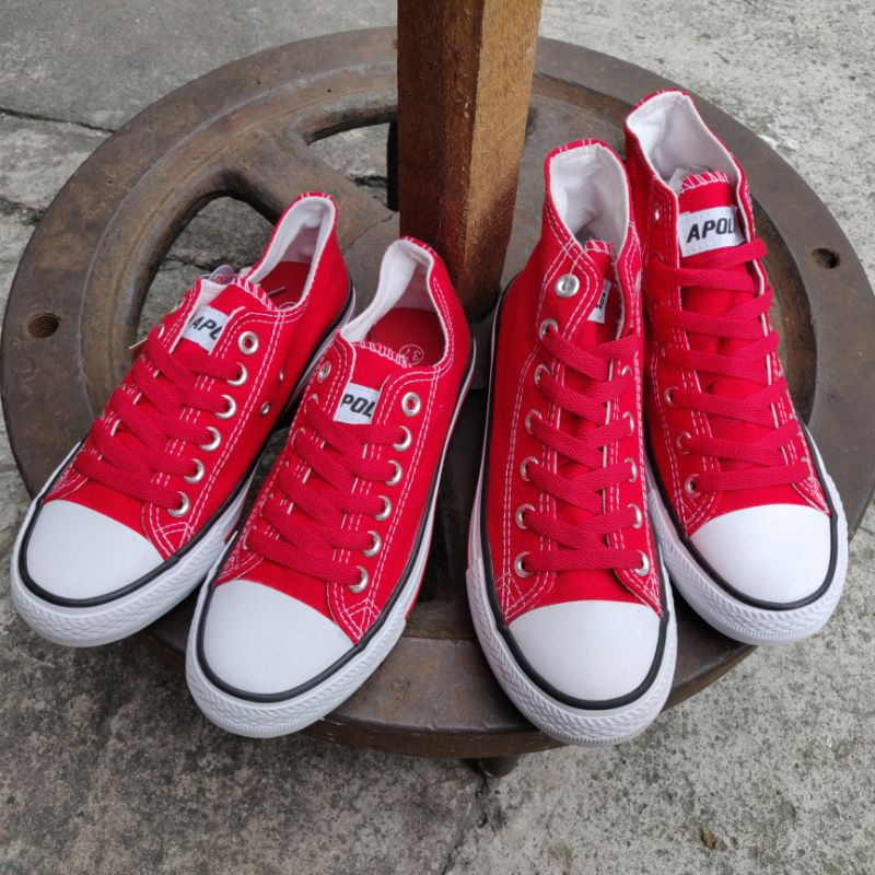 Advan Shoes Apolo Bright Red Low Cut and Hight Cut Shoelace Women's ...