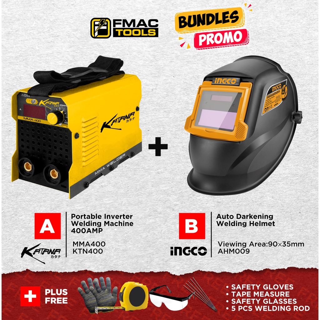 BUNDLES PROMO KATANA JAPAN Welding Machine 400amp + INGCO Auto ...