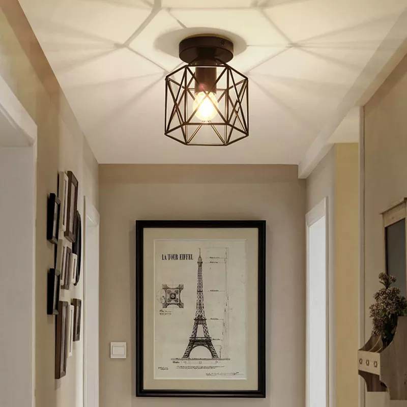 Metal Cage Retro Loft Ceiling Light Decor Holder Chandelier Aisle ...