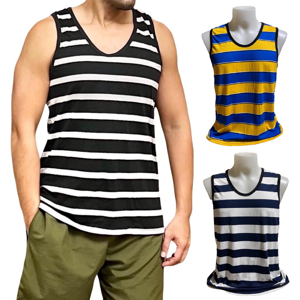 Big Sando Striped Tank Tops Adult Men L-XL | Shopee Philippines