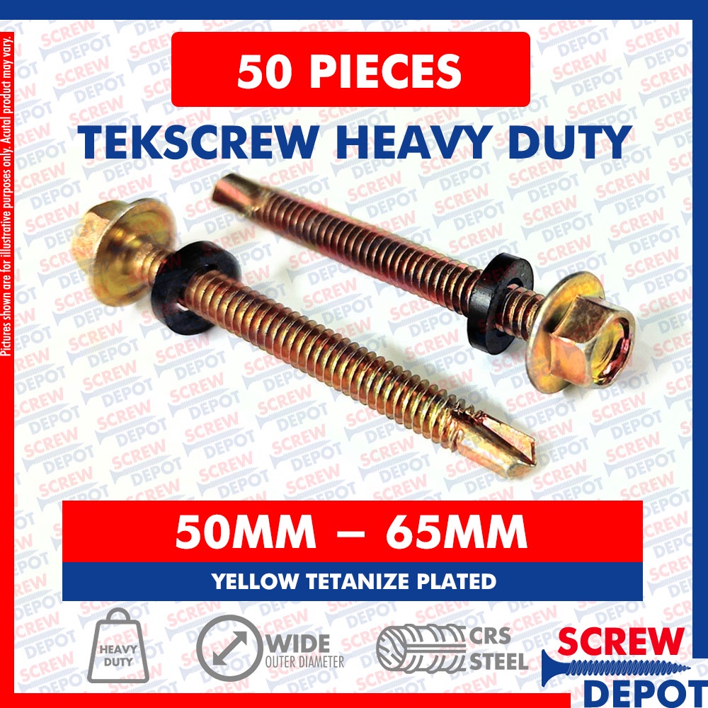 50PCS Heavy Duty Tekscrew / Roof Screw / Self Drilling / Tek Screw ...